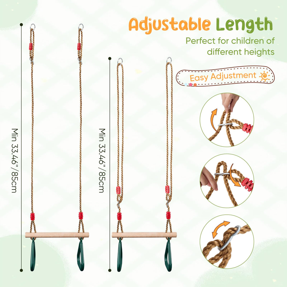 Wooden Trapeze Swing Bar for Kids | Sensory Surroundings